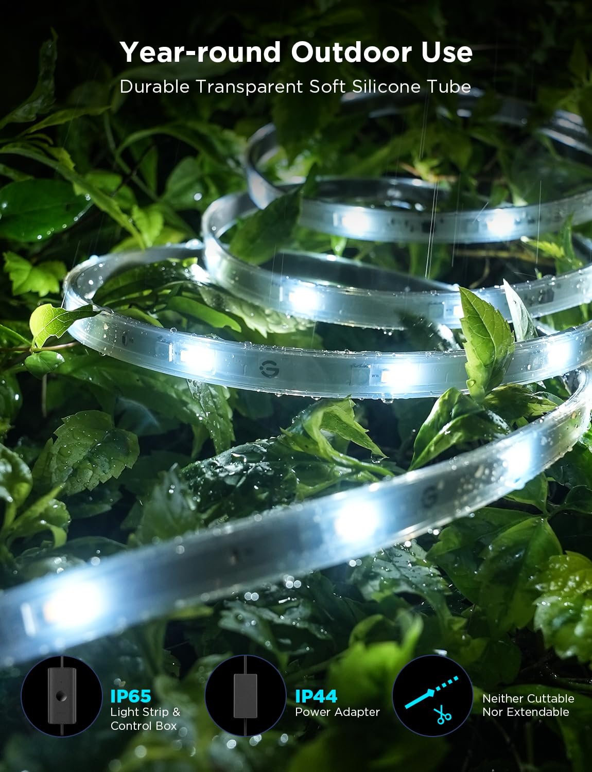Govee RGBIC Pro Outdoor Strip Lights with Warm and Cold White, 32.8ft WiFi Outdoor LED Eave Lights Waterproof, Outdoor Lights Work with Alexa, App Control for Eave, Stairs, Porch