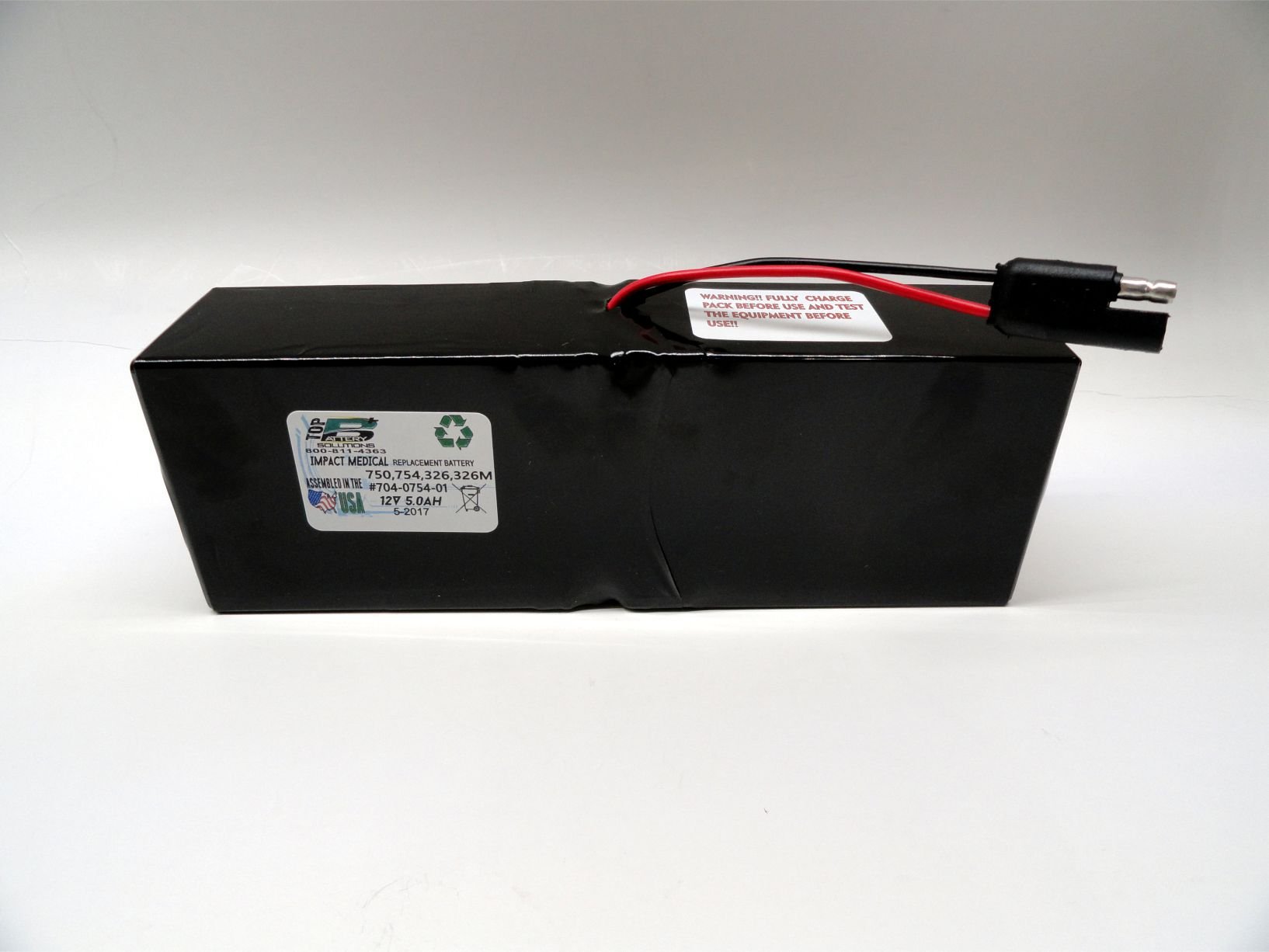 Impact Medical 754 Eagle Uni-Vent Ventilator REPLACEMENT Battery