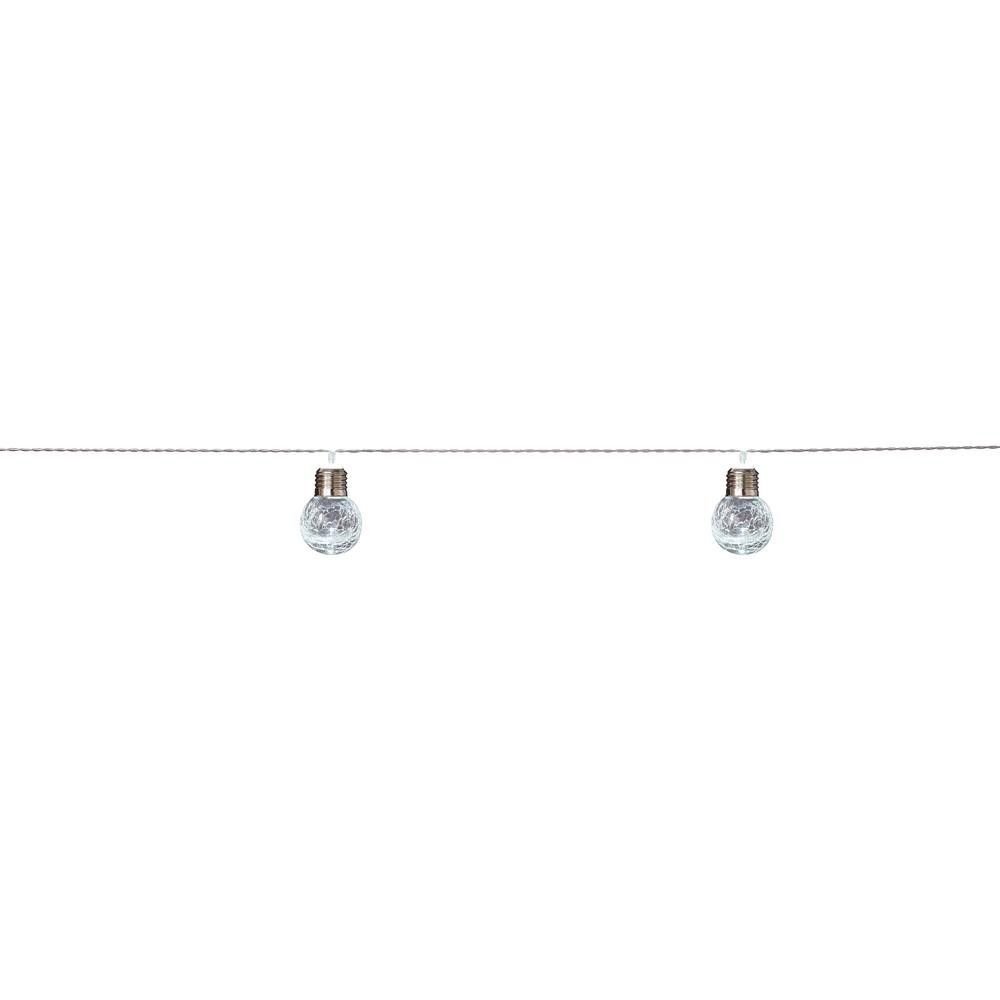 Hampton Bay 10-Light 12 ft. Integrated LED Clear Crackle Glass Ball String Light Set