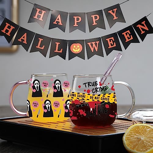 UV DTF Cup Wrap, Transfer Stickers for Glass Cups,UV DTF Cup Wrap Transfer Cup Stickers Decals Waterproof Rub on Transfers for Crafts Vintage(Halloween Series-12Sheets)