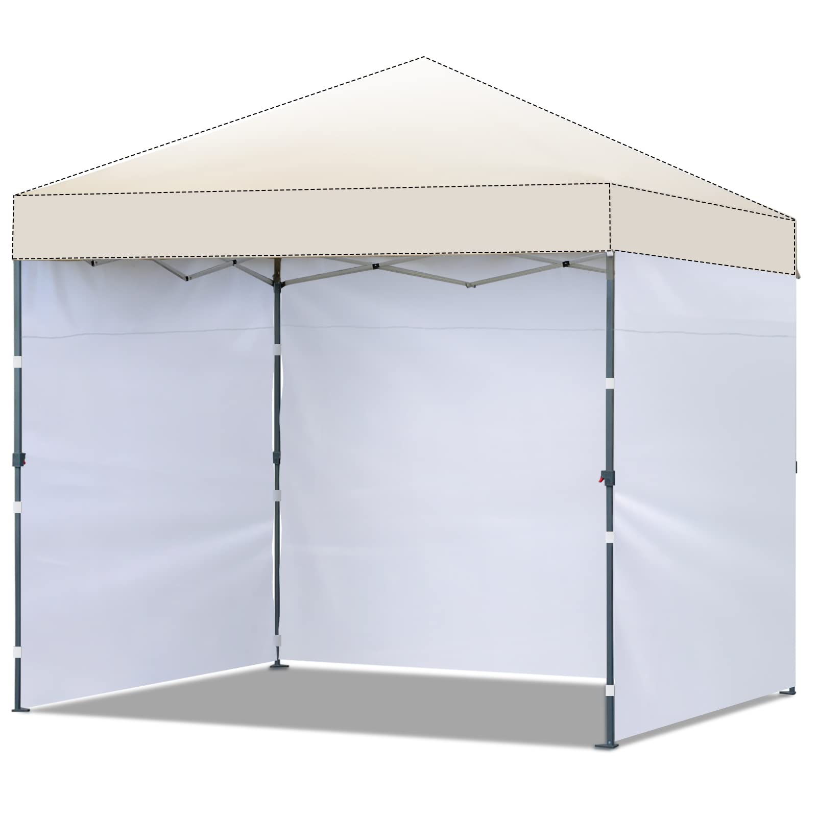 Instant Canopy Tent Sidewall for 10x10 Pop Up Canopy - 3pcs Sidewall Only 210D with Silver Coated Fabric Sun Rainproof SunWall Shades Accessories - Grayish White(No Canopy Included)