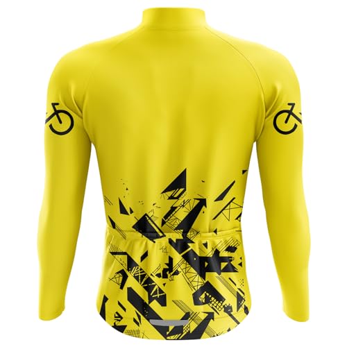 HECLOK Men's Cycling Jersey Winter Thermal Long Sleeve Fleece Cycling Jacket,Fall Bicycle Jackets＋Cycling Polarized Sunglasses (XXL,TYP-12)