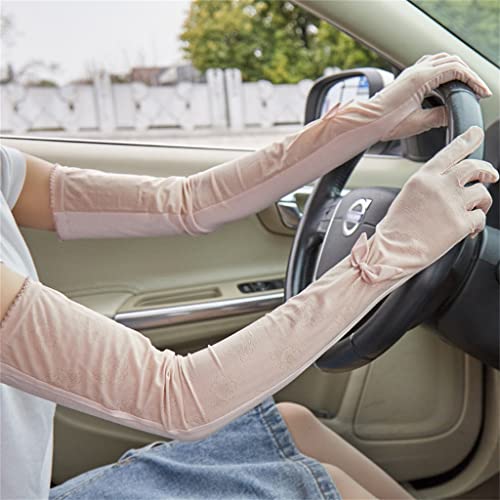 Long Ice Silk Lace Gloves Summer Women's Driving Arm Sleeve Sleeve Sleeve Arm Sleeve Thin Section (Color : B, Size : 59 * 8.5cm)