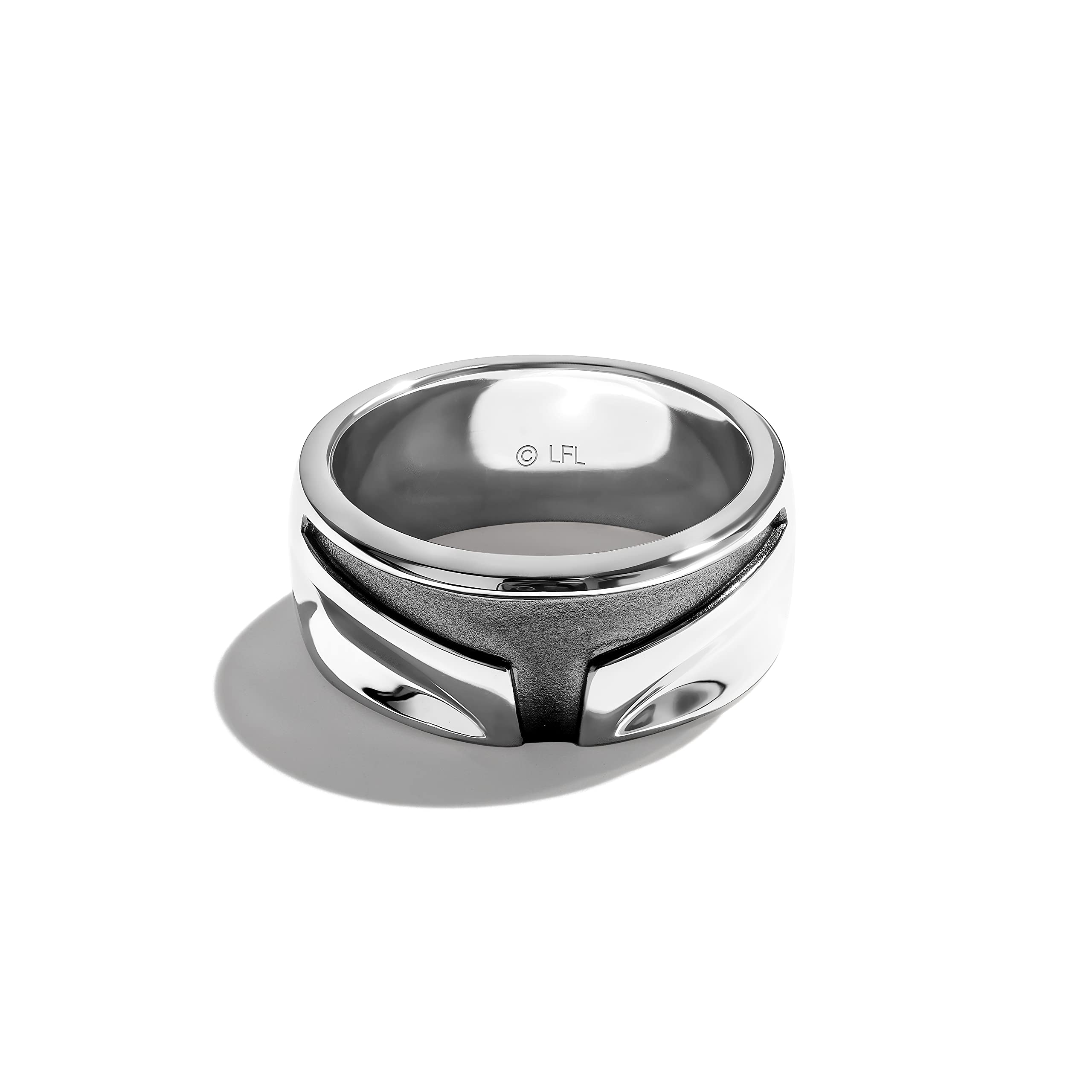 Jewelili Star Wars⢠Fine Jewelry The Mandalorian⢠Women's Ring Silver and Black Rhodium