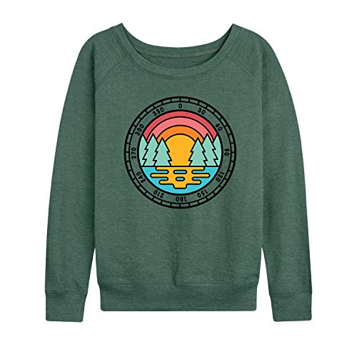 Instant Message - Compass Forest Sunset -Women's French Terry Pullover - Size 2X
