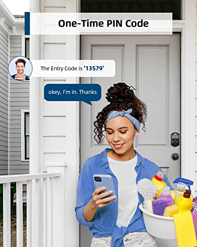TEEHO TE001K Keyless Entry Door Lock with Handle - Electronic Keypad Deadbolt with Door Knob - Deadbolt Smart Lock for Front Door - Auto Lock - Easy Installation - Matte Black