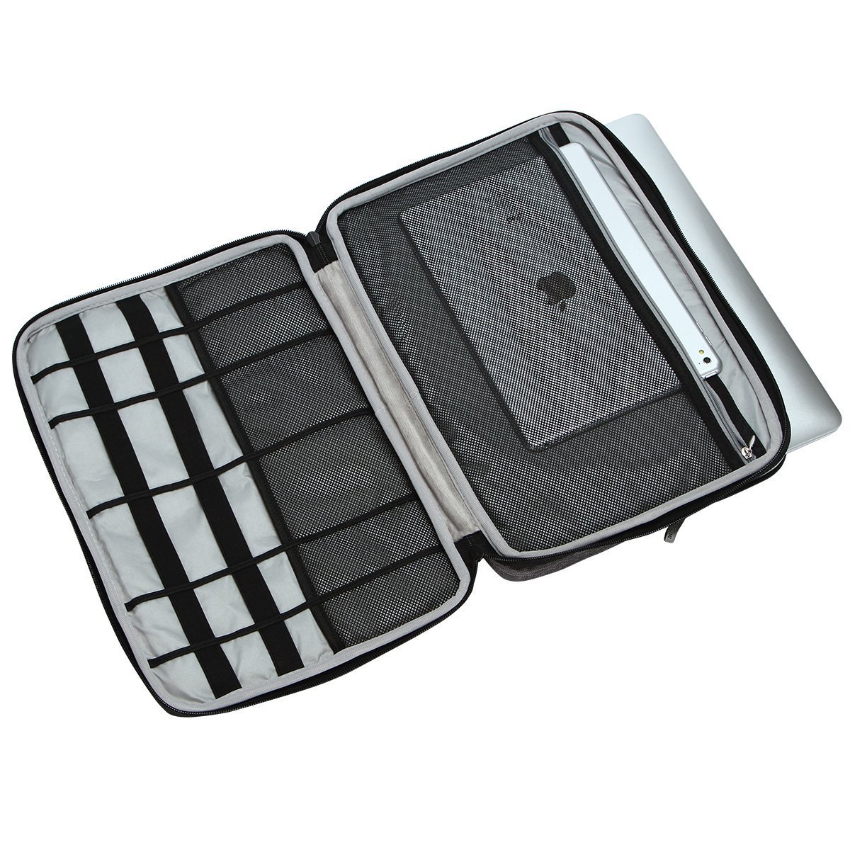 iCozzier 13-13.3 Inch Handle Electronic Accessories Strap Laptop Sleeve Case Bag Protective Bag for 13" MacBook Air/MacBook Pro/Pro Retina Sleeve – Grey