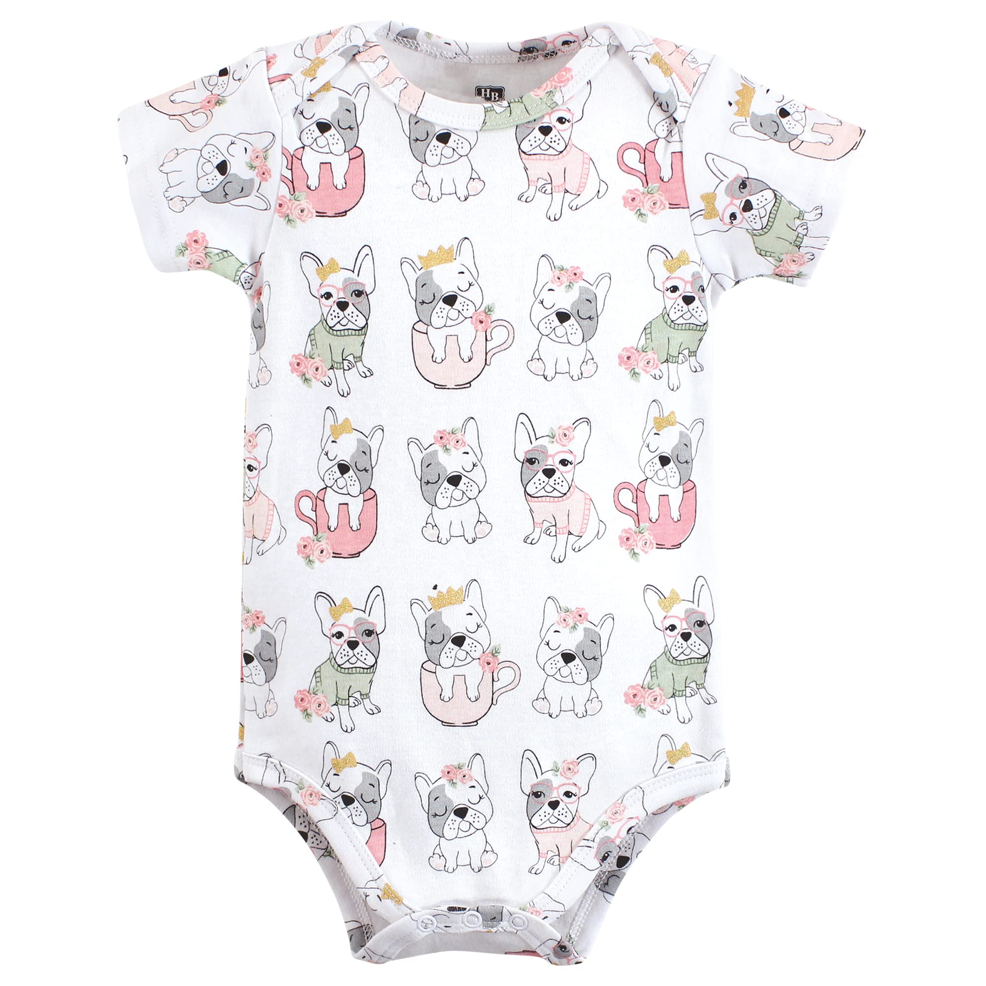 Hudson Baby Unisex Baby Cotton Bodysuits, Girl Whimsical Dog, 18-24 Months