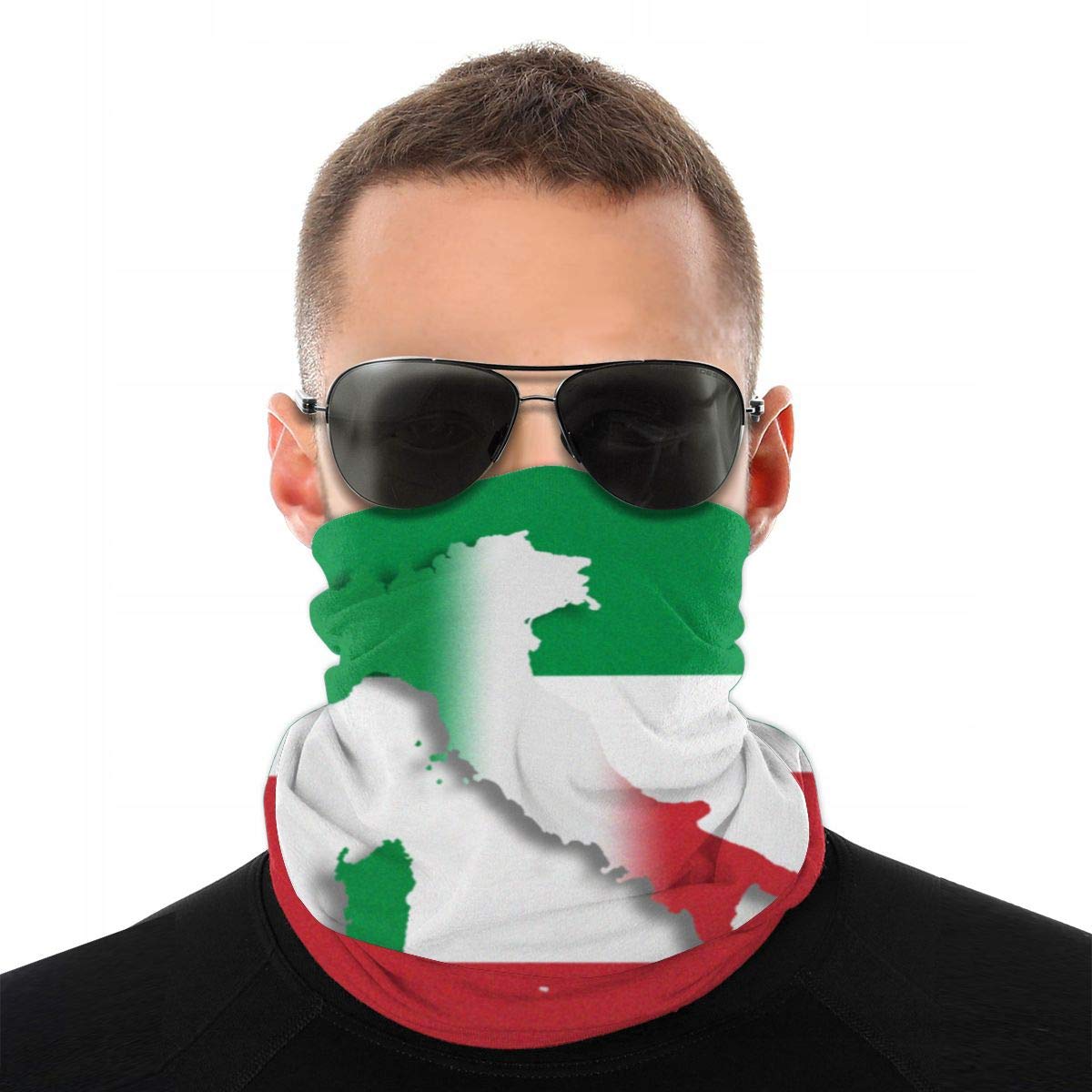 Italy Italian Flag Map Headband - Bandana Scarf UV Headwrap Gaiter Balaclava Face Mask for Hiking