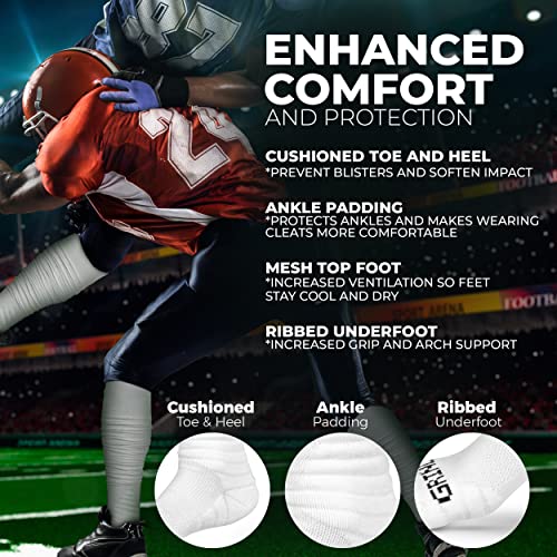 Long Scrunch Socks Football Drip, 4 Socks, 2 Leg Sleeves Included, Stain Resistant Padded Football Socks, OBJ Socks Football (as1, numeric, numeric_10, numeric_14)