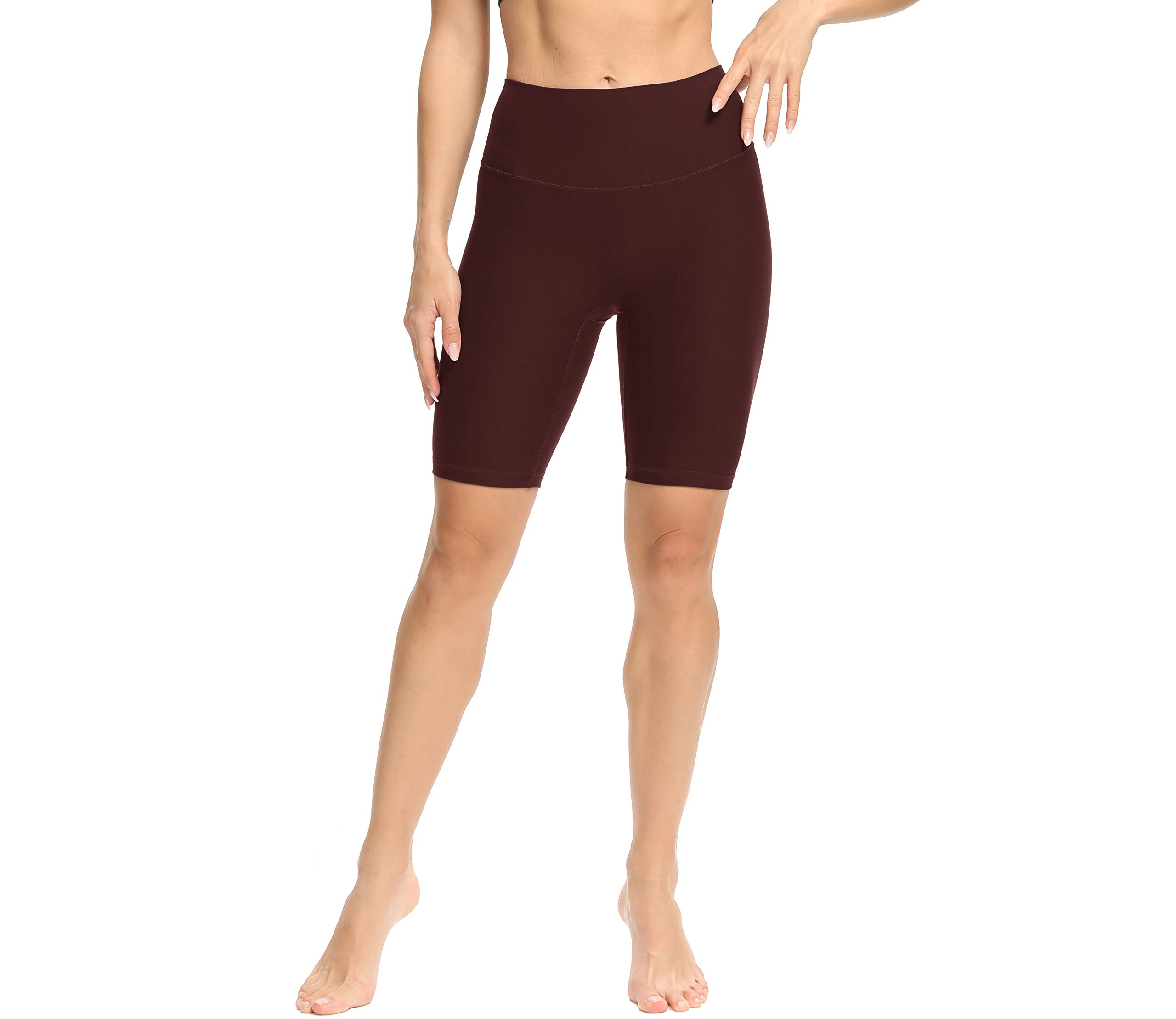 LastFor1 Women's 8" Volleyball Shorts High Waist Yoga Shorts Compression Workout Running Athletic Shorts Wine Red XXL