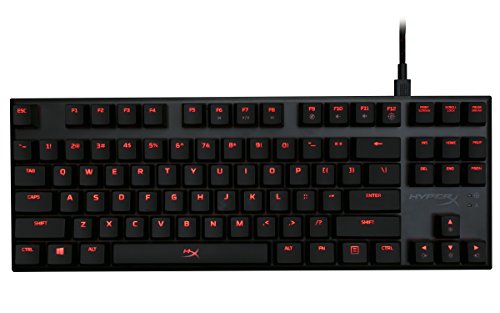 HyperX USB Alloy FPS Pro - Tenkeyless Mechanical Gaming Keyboard - 87-Key, Ultra-Compact Form Factor - Linear & Quiet - Cherry MX Red - Red LED Backlit (HX-KB4RD1-US/R1)