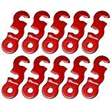 Hugesavings 10 pcs Cord Adjuster, Ultralight Aluminum Guyline Tent Tensioners Rope Adjuster for Hiking Camping Backpacking Outdoor Activity