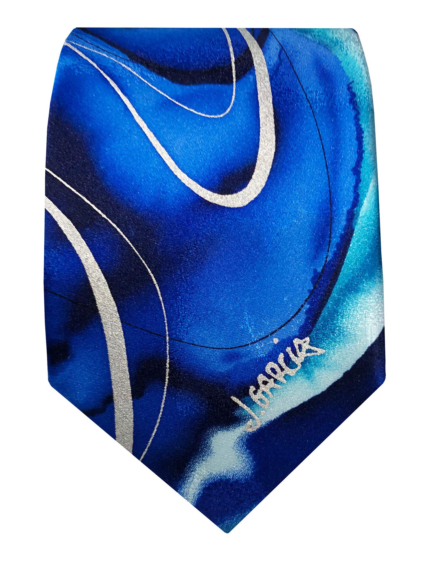 Jerry Garcia Collector's Edition Men's Rhino and Puppy Artwork Regular Length Neck Tie - Aqua