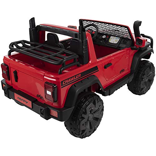 Huffy Kids Electric 24V Two Seater Ride On Crawler Truck, Red