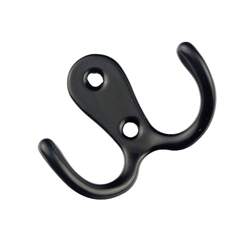 INEOUT Hangers 10Pcs Wall Hooks Dual Prong Door Hangers with Mounting Screws for Hanging Coat Robe Clothes Hat Keys Heavy Bag
