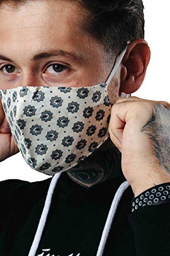 Hype ADULT WHITE POLKA DESIGN ADJUSTABLE FACE MASK