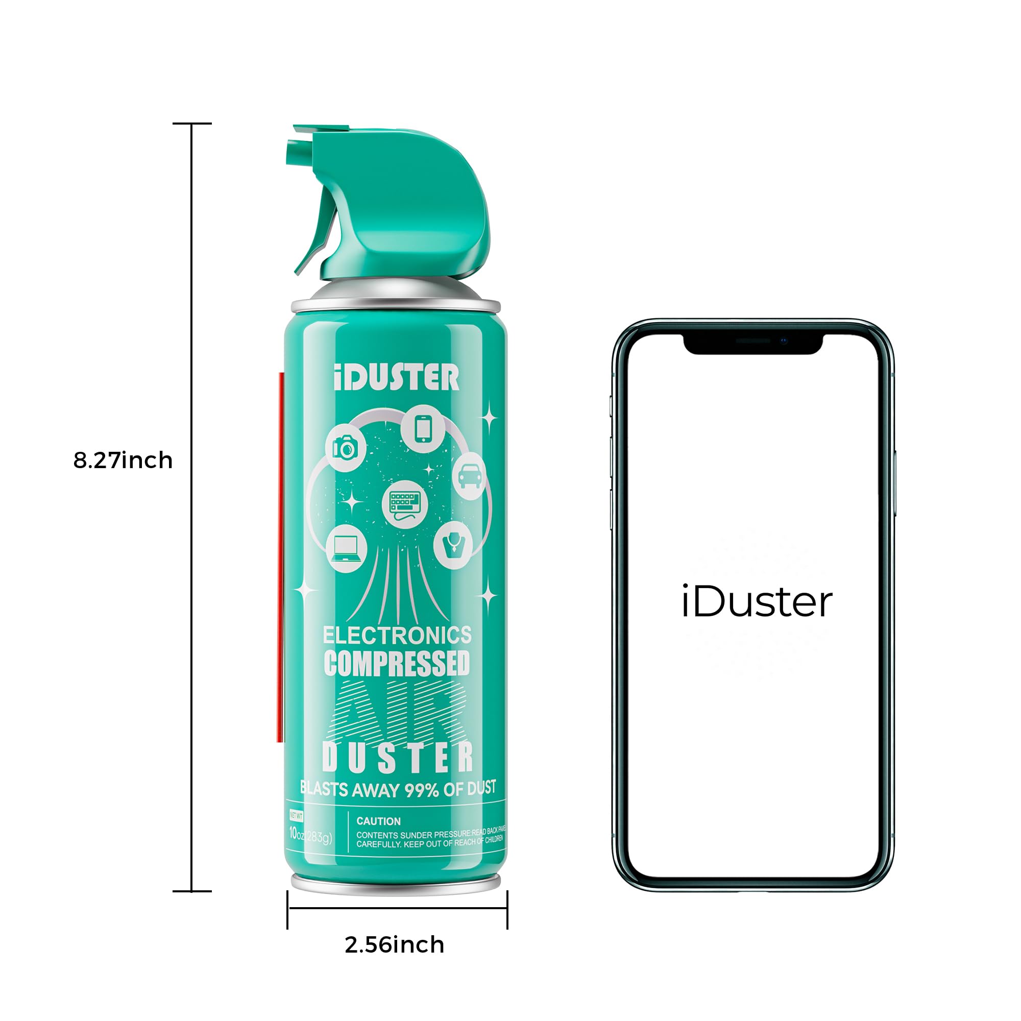iDuster Canned Air Duster for Computer - Disposable Keyboard Cleaner Cleaning Duster for Electronics, 4PCS(10oz)