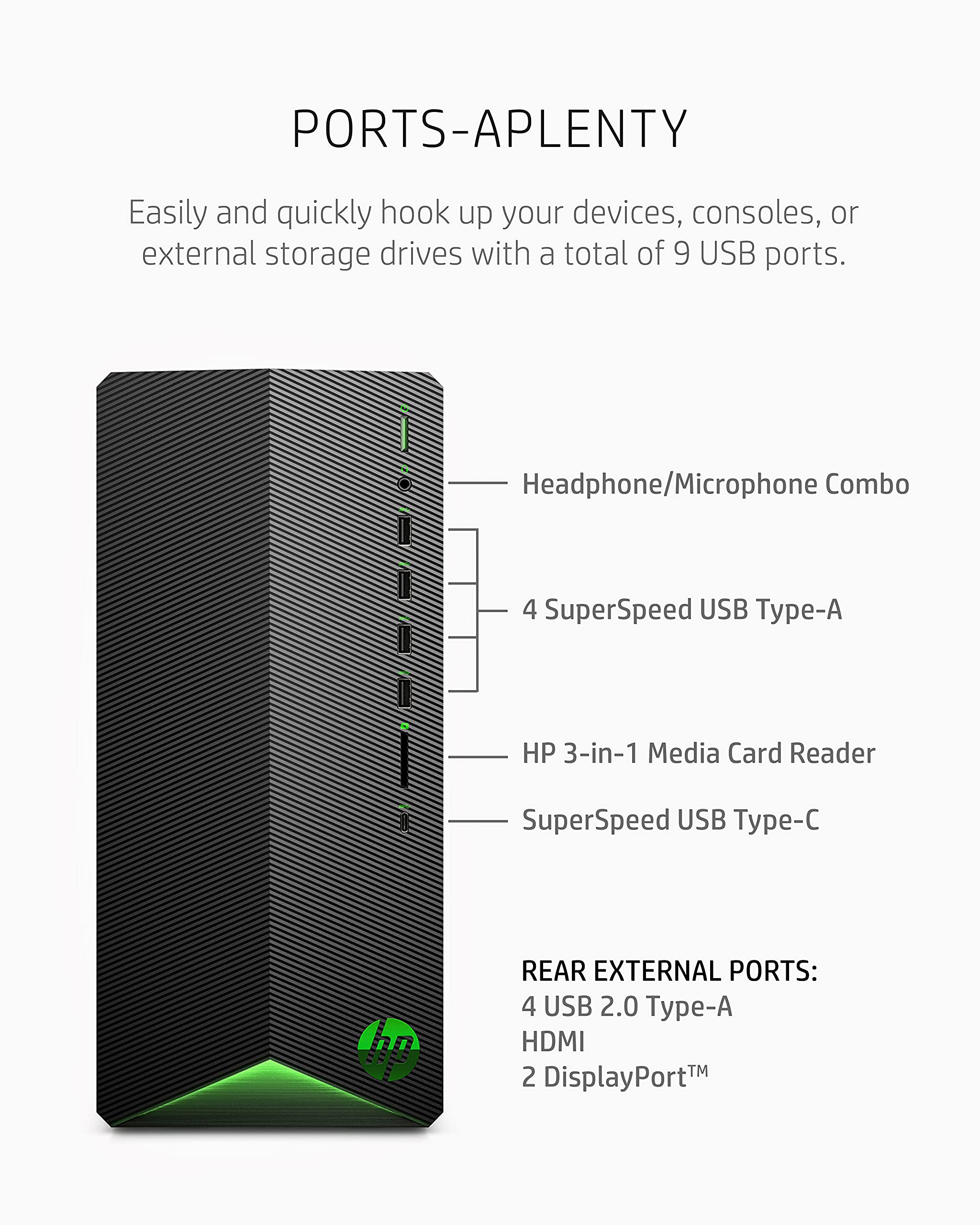 HP Newest Pavilion Gaming Desktop Computer, AMD 6-Core Ryzen 5 5600G Processor AMD Radeon RX5500 4 GB, 32GB RAM, 1TB PCIe NVMe SSD,Mouse and Keyboard, Win 11 Home.w/ELMTech