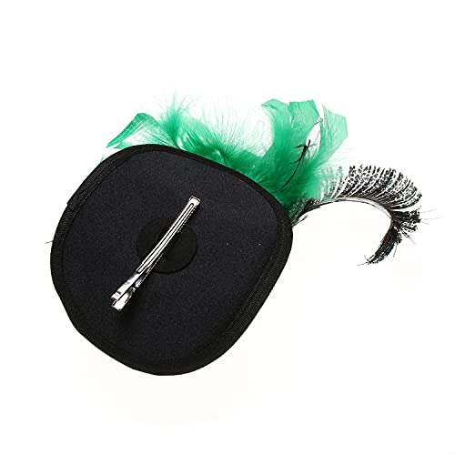 LATIMOON Mini Top Hat Fascinator Headband Peacock Feather Top Hat for Derby Tea Party