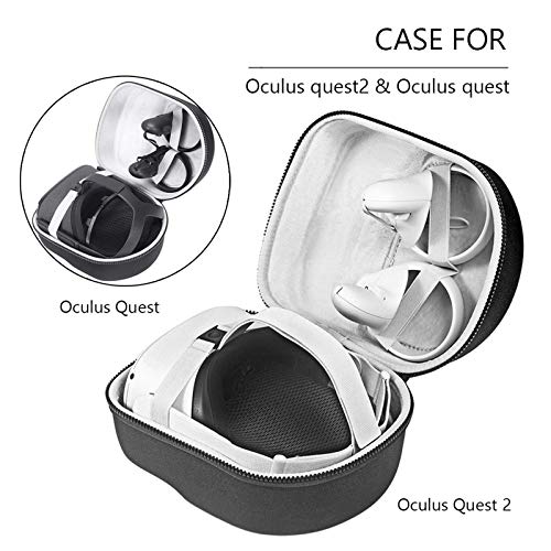 Komopesu Portable Hard EVA Protective Cover Storage Bag Box Carrying Case for- Oculus Quest 2 VR Headset and Accessories Vr Headset Vr Case ( Black )
