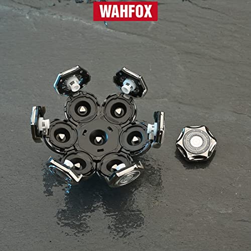 WAHFOX 7D 7 Heads Shaver Replacement Head 7 Blades 7D Replacement Shaver Head Blade 7 Heads Beard Electric Razor Shaver Head (Silvery)