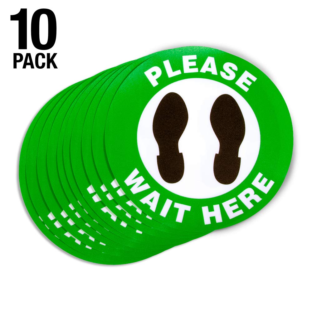 Incom Manufacturing Group Please Wait HERE (8" Dia.) 10/pkg Floor Decals (WTP120)