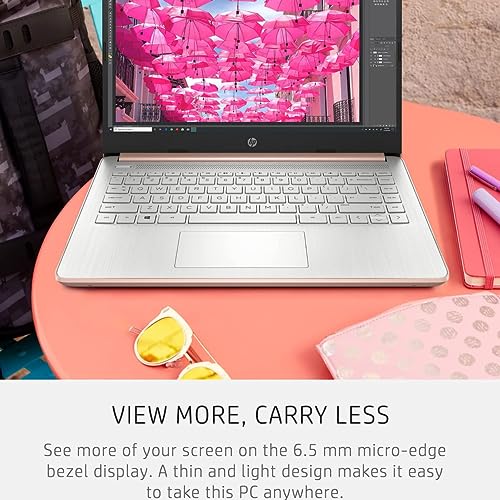 HP Newest Stream 14" HD Ultralight Laptop Computer, Intel 4-Core Celeron N4120 Processor, 8GB RAM, 192GB Storage(64GB eMMC+128GB Micro SD), 1 Year Office 365, Up to 11.5 Hours, Win11 S, Rose Gold