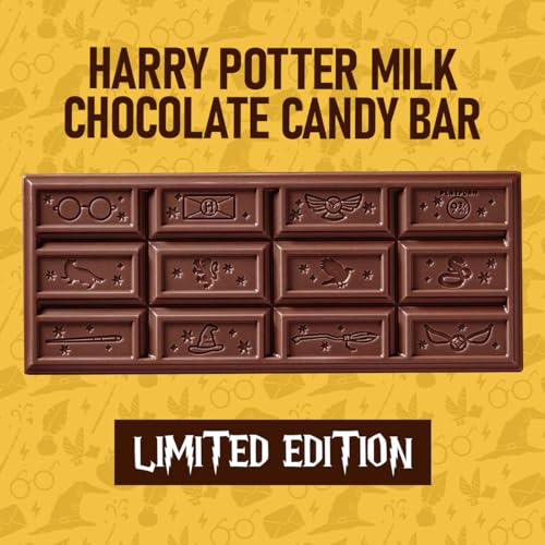 Hershey’s Milk Chocolate Harry Potter Halloween Candy Bars Bulk Pack - Individually Wrapped Full Size Candy Bars Halloween Snacks Limited Edition Designs for Kids and Adults, Gluten Free - (4 Count)