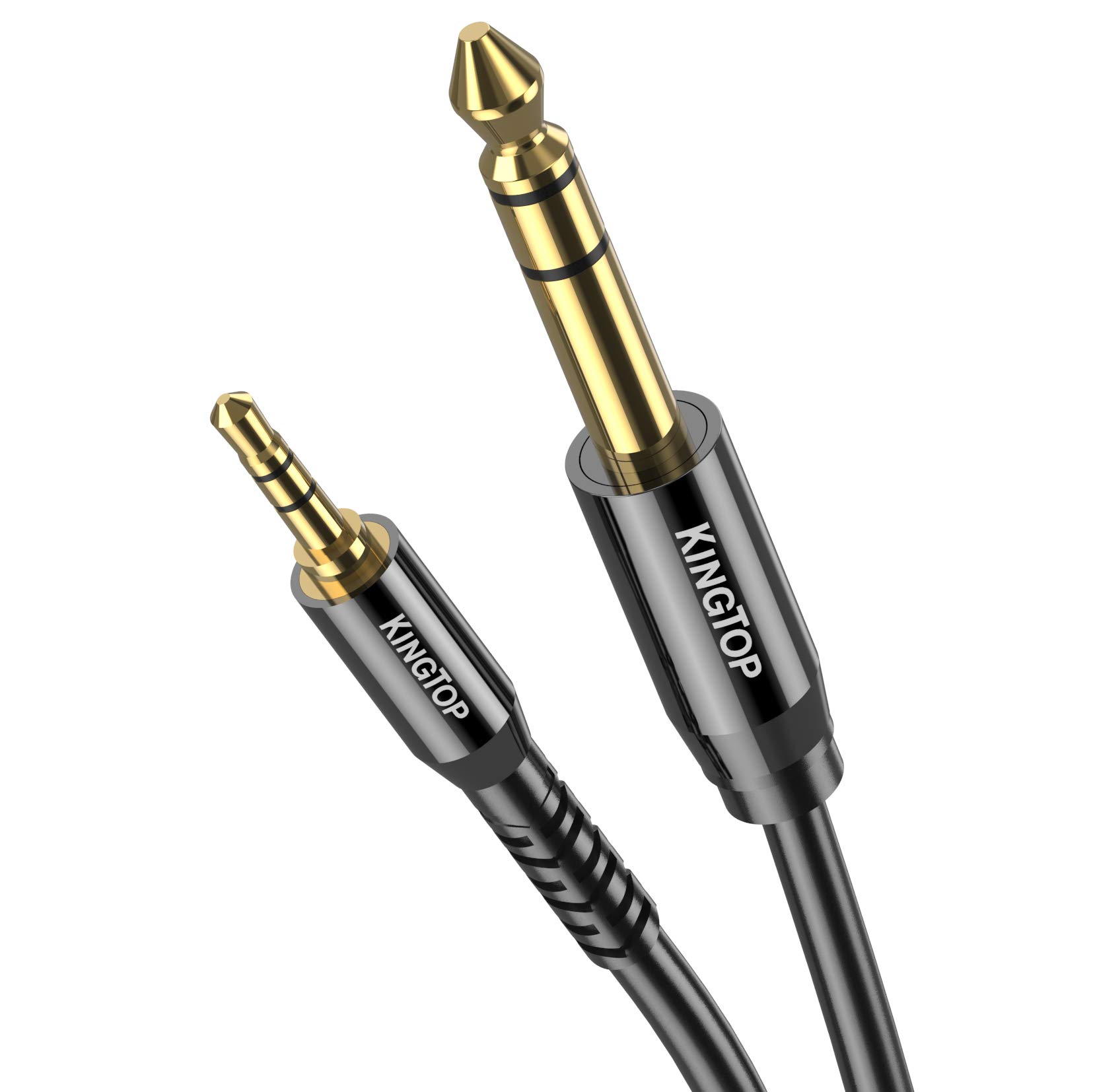 KINGTOP 1/8 to 1/4 Stereo Cable (7ft / 2.1m), TRS 3.5mm to 1/4 Cable, Bidirectional 1/4 to 3.5mm Cable for Guitar, iPod, Laptop, Home Theater Devices, Speaker, Amplifiers