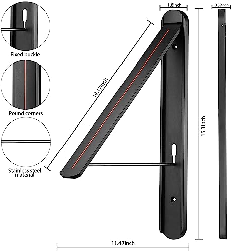SunEegral Quality Clothes Drying Rack Wall Mounted,Laundry Room Folding Organization Storage,Foldable Hanging Drying Rod Ultrathin Small Collapsible for Space Saving,65Ibs Capacity,Aluminum(Black)
