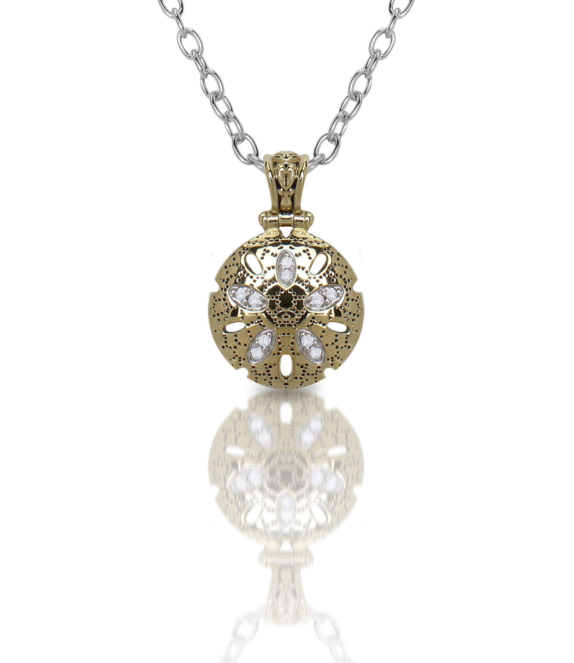 John Medeiros Seaside Sand Dollar Pendant with Chain 16"-18" Adjustable Made In The USA
