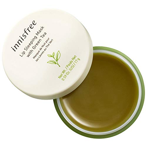 innisfree Green Tea Hydrating Lip Sleeping Mask Overnight Balm Moisturizer, 0.59 Ounce (Pack of 1)