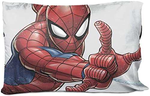 Jay Franco Marvel Spiderman Grunge 1 Single Reversible Pillowcase - Double-Sided Kids Super Soft Bedding