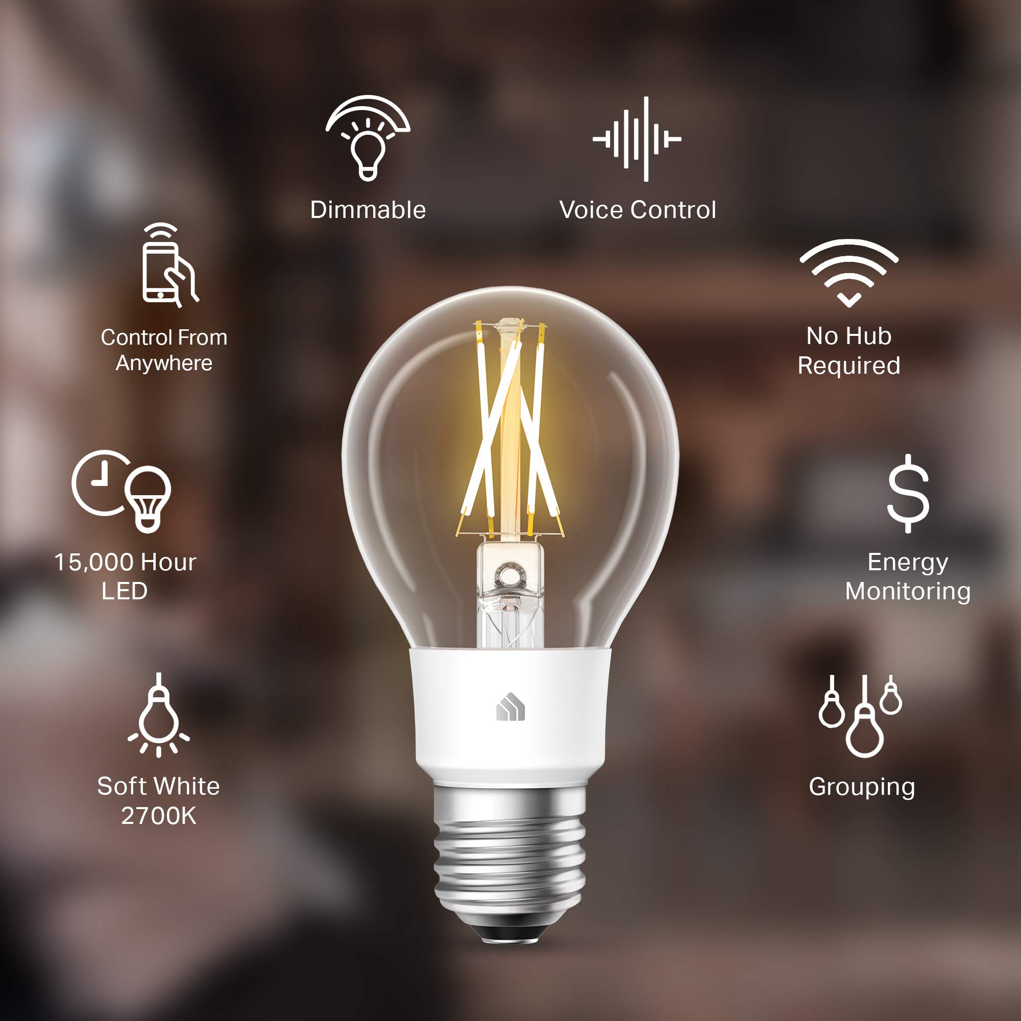 Kasa Smart Wi-Fi LED Bulb by TP-Link & Kasa Smart Dimmer Switch, Single Pole, Needs Neutral Wire,WiFi Light Switch for LED Lights, Works with Alexa and Google Assistant,UL Certified, 1-Pack(HS220)