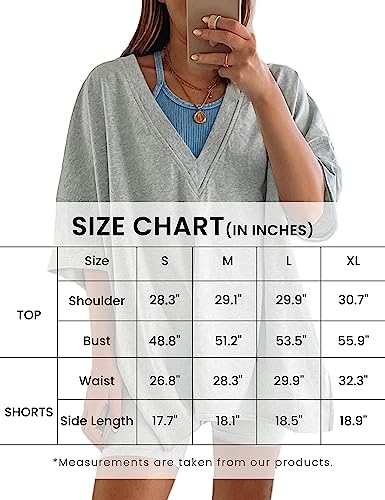 UANEO 2 Piece Outfits for Women Oversized Reversible Biker Short Sets Hot Shot Set Tracksuit (DarkGrey-XL)