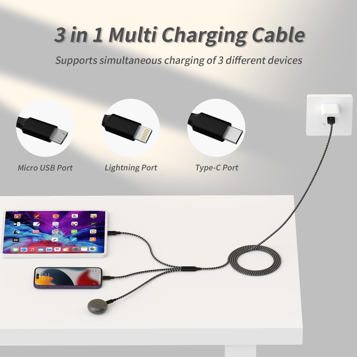 IDISON [MFi Certified iPhone Charger, 5Pack(3/3/6/6/10FT) iPhone Charging Cable Nylon Braided Fast Charging Cord Compatible for iPhones/Pads-BlackRed