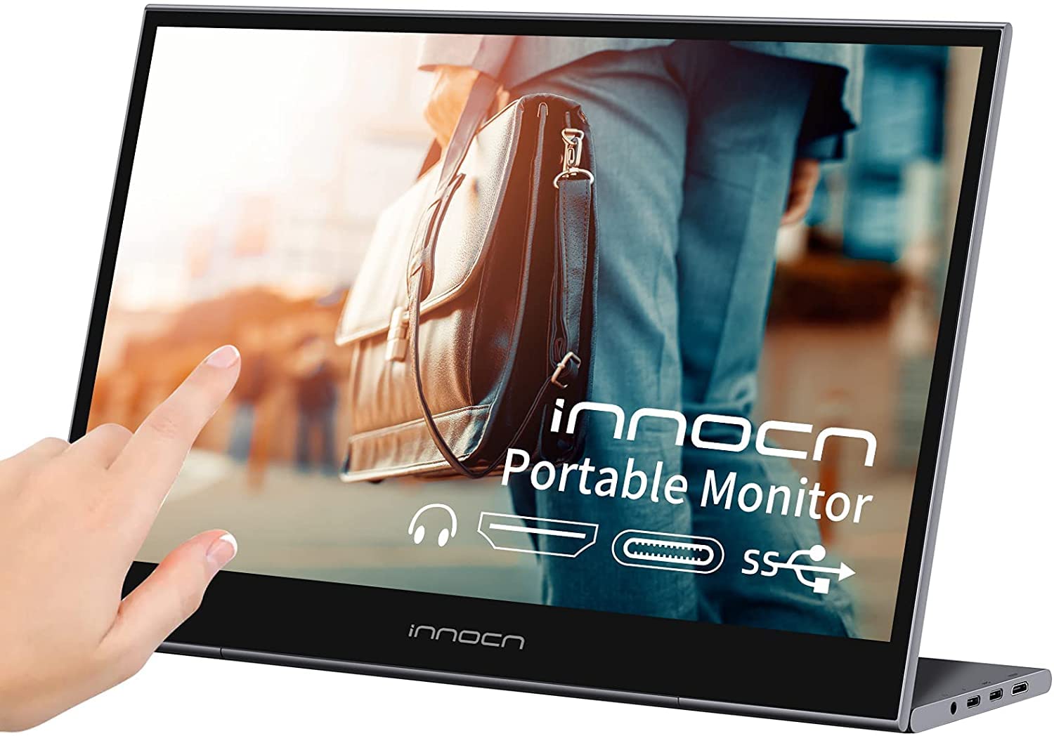 INNOCN Portable Laptop Monitor Touchscreen 15.6" 1080P HDMI USB C External Computer Display Ultra Slim Travel Second Monitor for Laptop MacBook Phone PS4 Switch Xbox Mini PC, 400Nits, 100% sRGB