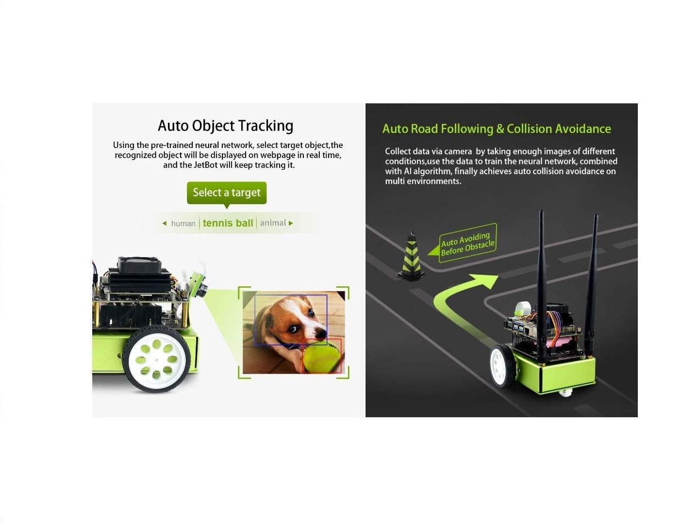 JetBot AI Kit Accessories Add-ons Compatible with NVIDIA Jetson Nano Developer Kit to Build JetBot