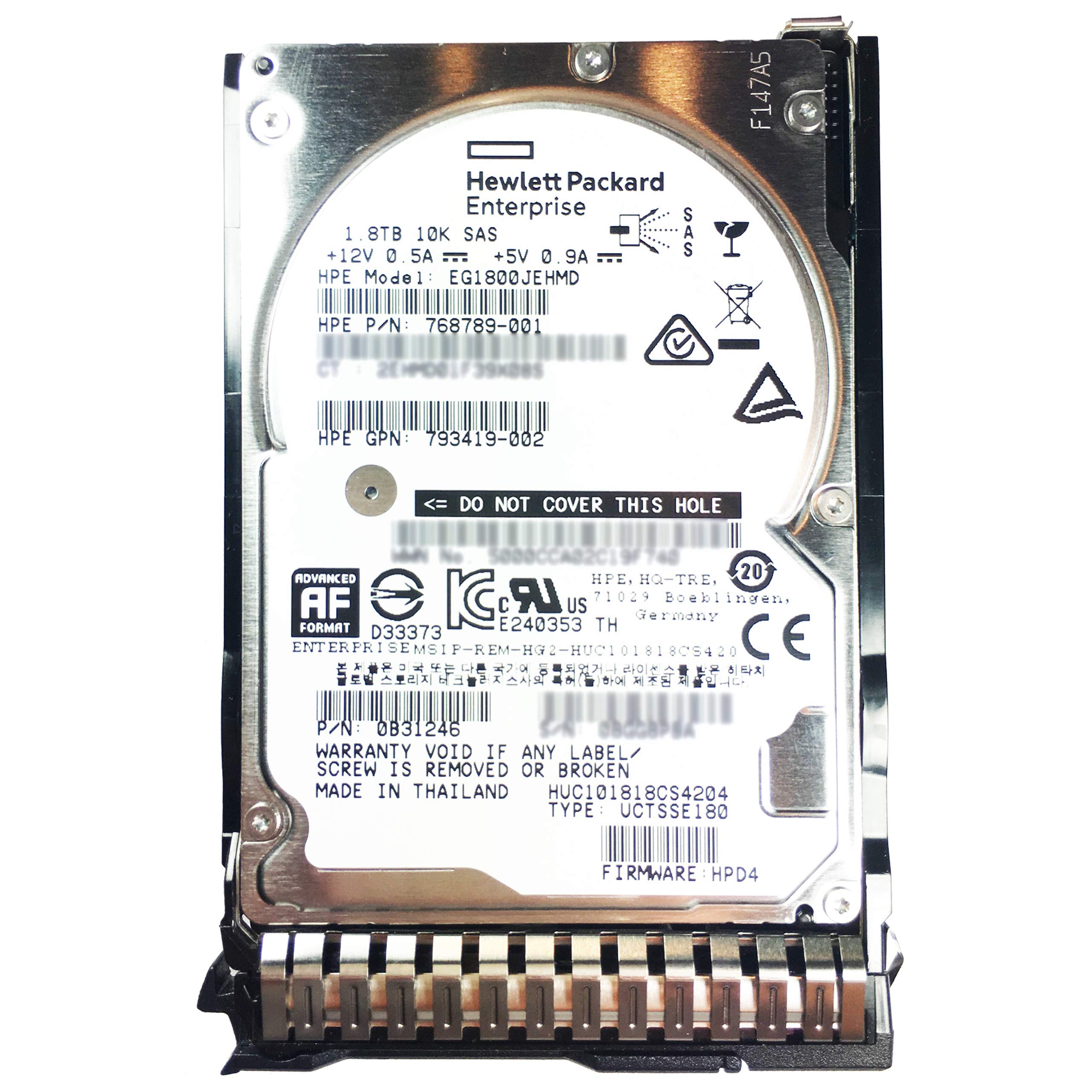 HPE 1.8TB EG1800JEHMD 768789-001 793419-002 HUC101818CS4204 0B31246 SAS 2.5" SFF