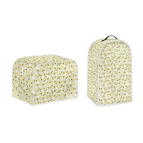 Suobstales Avocado Patterm 2 Slice Toaster Cover Blender Dust Covers Bread Toaster Oven Dustproof Cover Kitchen Small Appliance Cover Organizer Bag Anti Fingerprint Protection, S