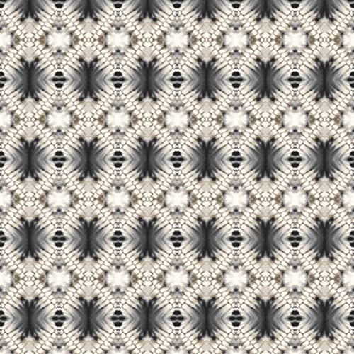 Texco Inc Tie Dye Pattern Printed Poly Rayon Spandex French Terry DIY Stretch Fabric, Ecru Charcoal 3 Yards