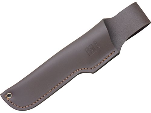 Joker "Huron Skinning Knife CC74, 4.3 inch MOVA Blade, Deer Pole Handle, Stainless Steel Cross, with Brown Leather Sheath, Fishing Tool, Hunting, Camping and Hiking.