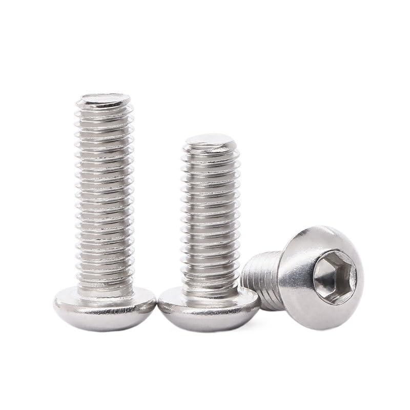 Hexagon Socket Screws 304 Stainless Steel Round Head Inner Hexagonal Screw Mushroom Head pan Head Inner Hexagonal Screw Round Cup Bolt (Size : M5*12 5pcs)