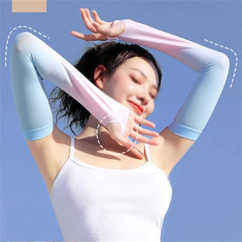 N/A Gradient Ice Sleeves Women's Summer Thin Men's Outdoor Sunshade Sleeves Ice Silk Hand Sleeves Arm Guards Driving (Color : B, Size : 39 * 9cm)