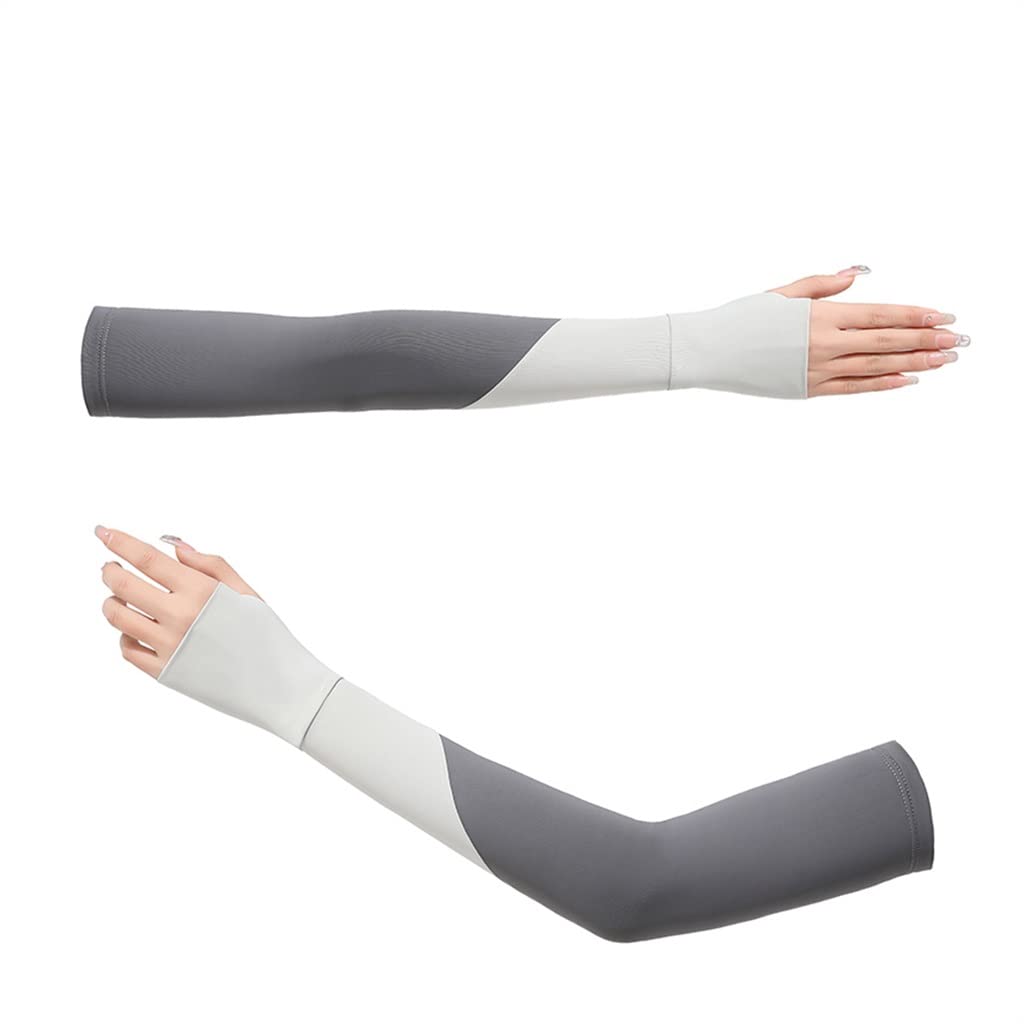 n/a Ice Sleeve Summer Ice Silk Sleeve Sleeve Men and Women Splicing Extended Outdoor Armguard Sleeve (Color : B, Size : One Size)