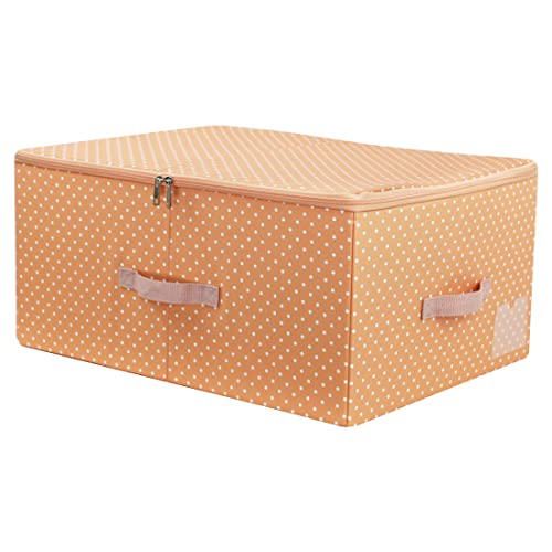 iwill CREATE PRO Big Size Wardrobe Closet Storage Organization Basket with Lid, Washable Hign Density Nylon Fabric, Adjustable Compartment Dividers, Pink