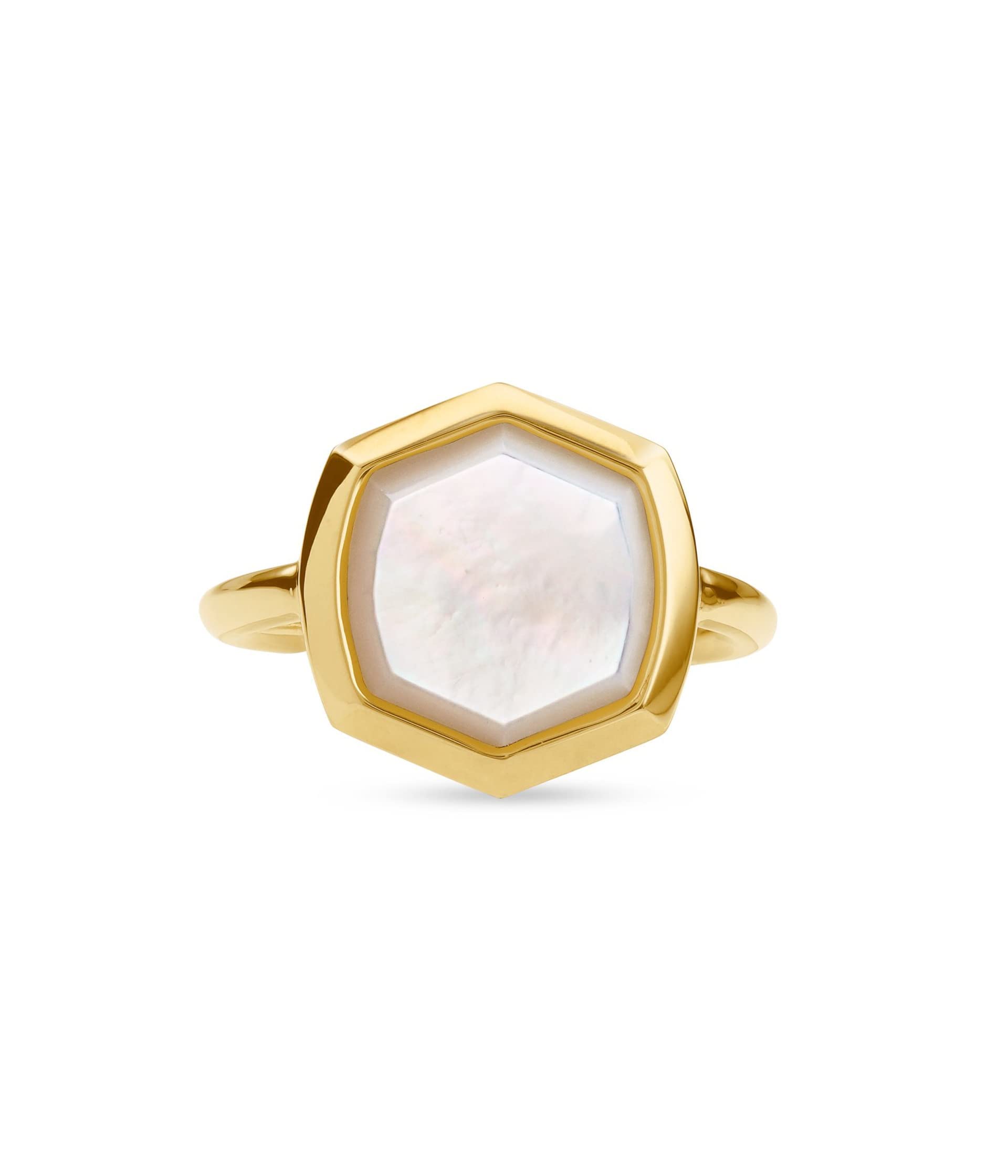 Kendra Scott Davis Stone Cocktail Ring Gold/Vermeil/Ivory Mother-Of-Pearl 7