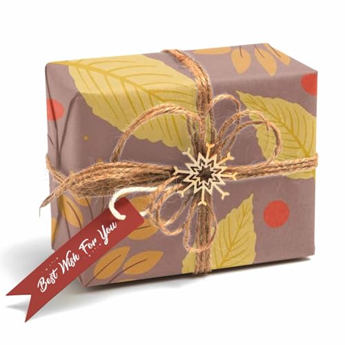 InterestPrint Thanksgiving Maple Leaf Design Gift Wrapping Paper Gift Paper for Birthday, Holiday, Graduation 1 Piece