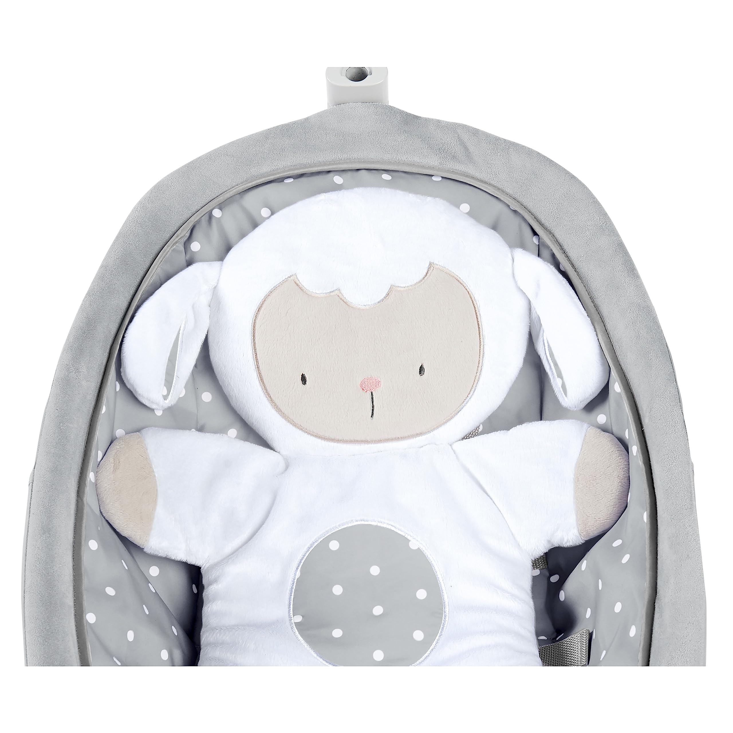 Ingenuity 2-in-1 Lightweight Infant to Toddler Rocker and Baby Bouncer - Tummy Time Mat, Vibrations & Sounds, 0-30 Months Up to 40 lbs (Cuddle Lamb)